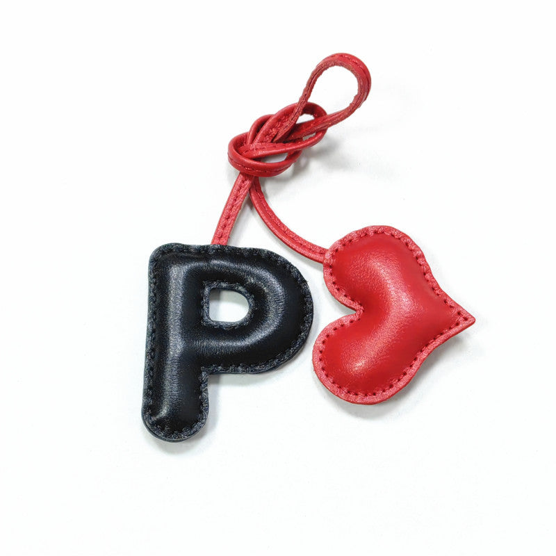 Letter P Heart Leather Bag Charm – KARKKI
